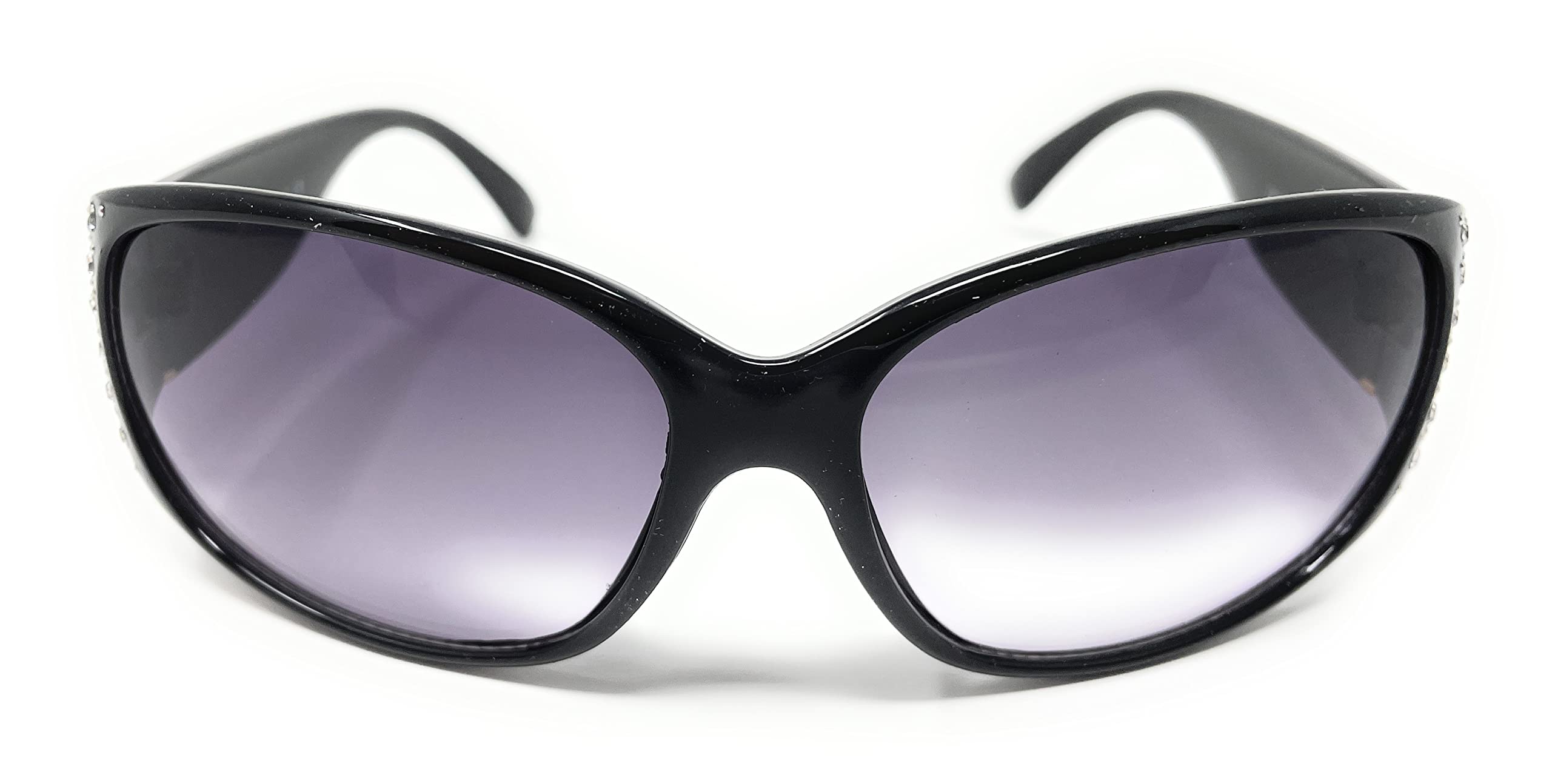 My Shades - Women's Sunglasses Designer Inspired Fashion Rhinestone Style Embellishments Wrap Around (Black, Gradient Smoke)