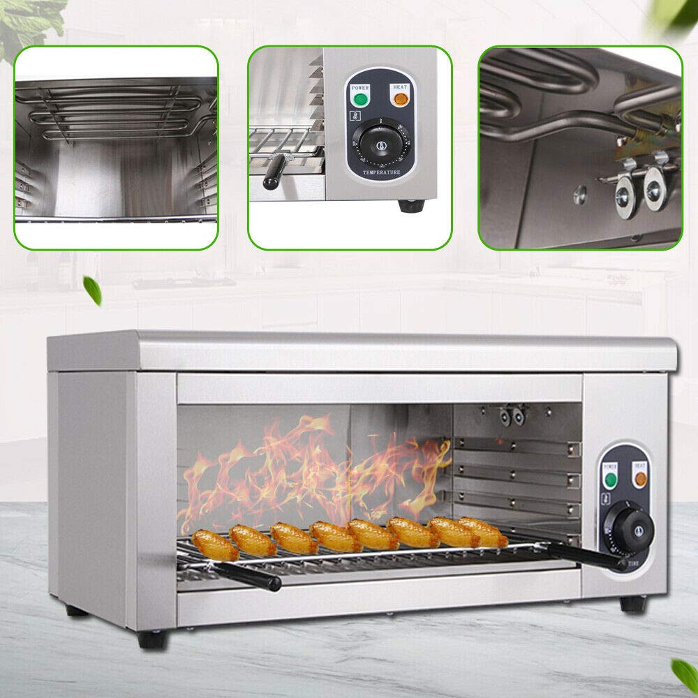 TFCFL Salamander Broiler Countertop Grill, 2000W Electric Cheese Melter Cheesemelter Broiler, Wall-mounted Cheese Broiler BBQ Counter for Restaurant Kitchen 50-300 ° C