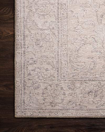 Loloi II Loren Collection LQ-12, Sand 18" x 18", Sample Rug, Soft, Durable, Vintage, Distressed, Low Profile, Non-Shedding, Easy Clean, Living Room Rug