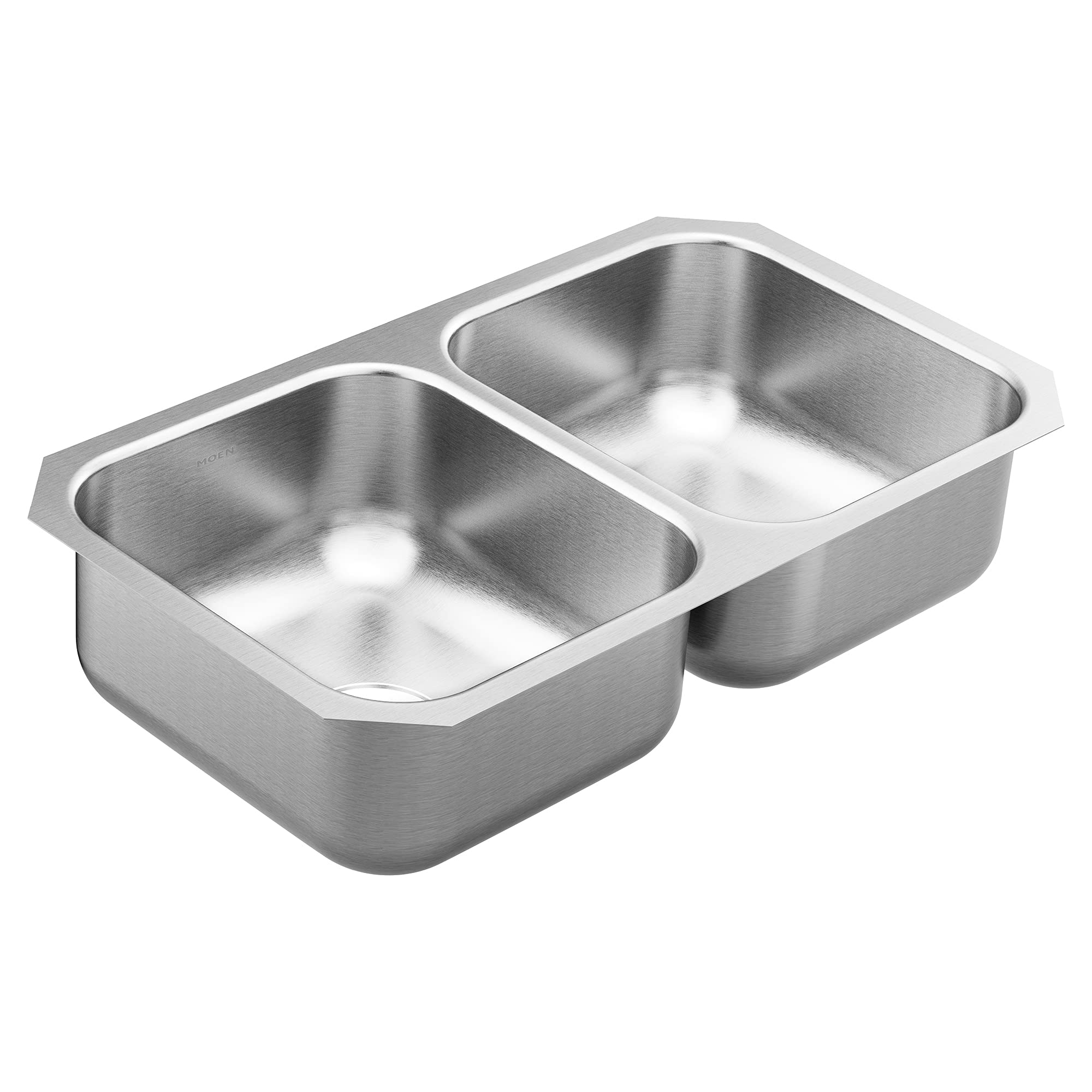 Moen GS20210 2000 Series 31.75-inch 20 Gauge Undermount Double Bowl Stainless Steel Kitchen Sink