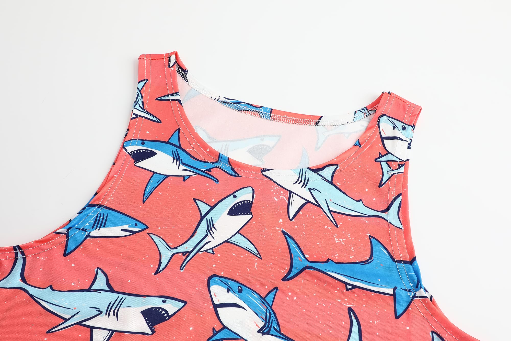 Mens Tank Tops Funny Graphic Tank Tops for Men 3D Printed Cool Summer Beach Sleeveless Mens Shark Tank Top Undershirt