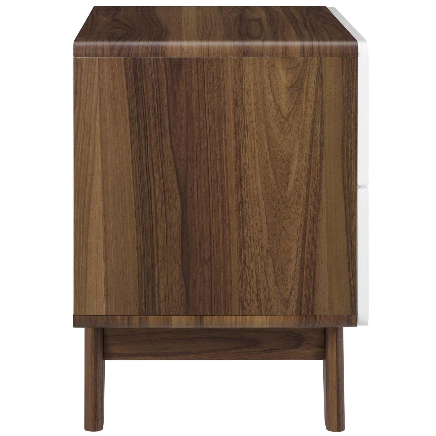 Modway Origin Contemporary Mid-Century Modern 2-Drawer Bedroom Nightstand in Natural Gray