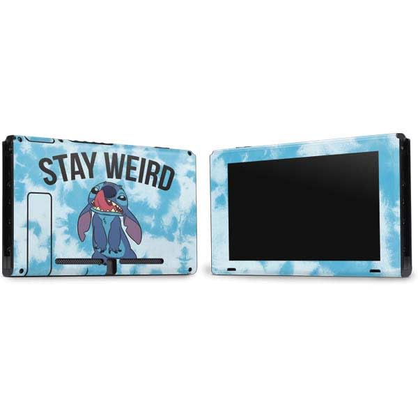 Skinit Decal Gaming Skin Compatible with Nintendo Switch Bundle - Officially Licensed Disney Lilo and Stitch Stay Weird Design