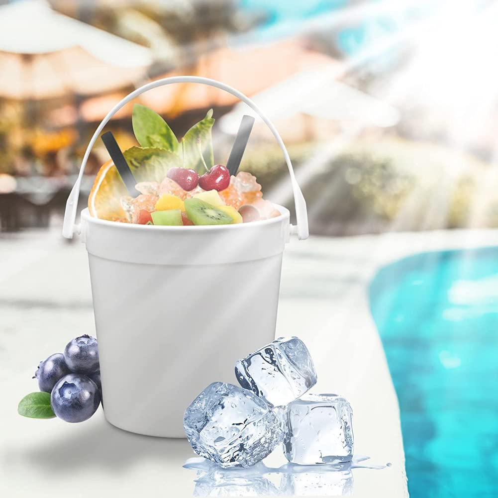 XIAOL Plastic Cocktail Buckets for Drinks Anything But A Cup Party Ideas 32oz Reusable Punch Bowls 5Pack 1 Liter Ice Bucket Smoothie Bucket