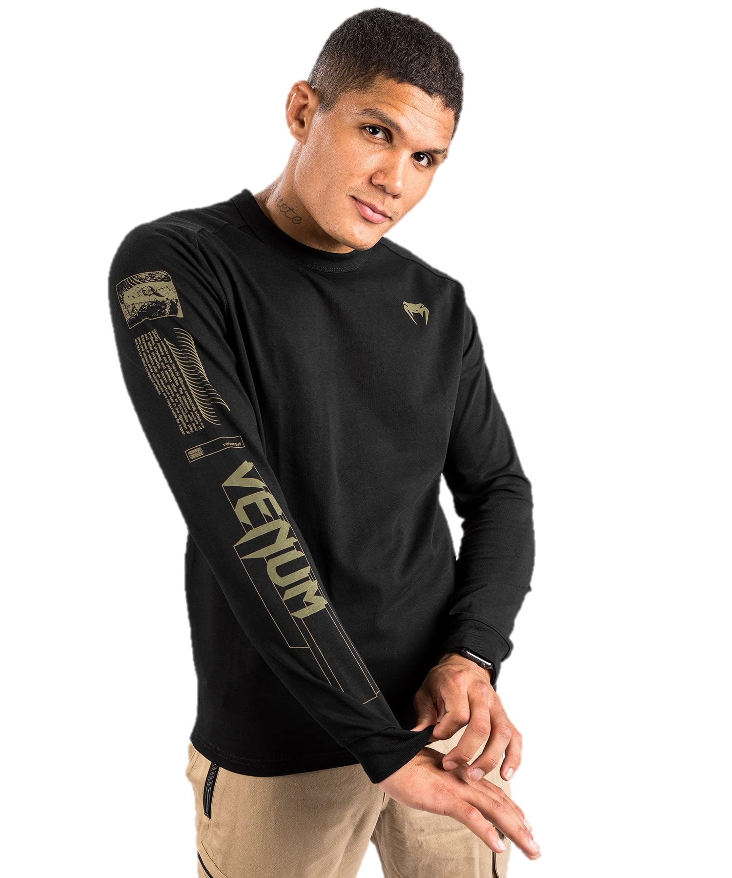 Venum Men's Standard Fangs T-Shirt-Long Sleeves, Black, Large