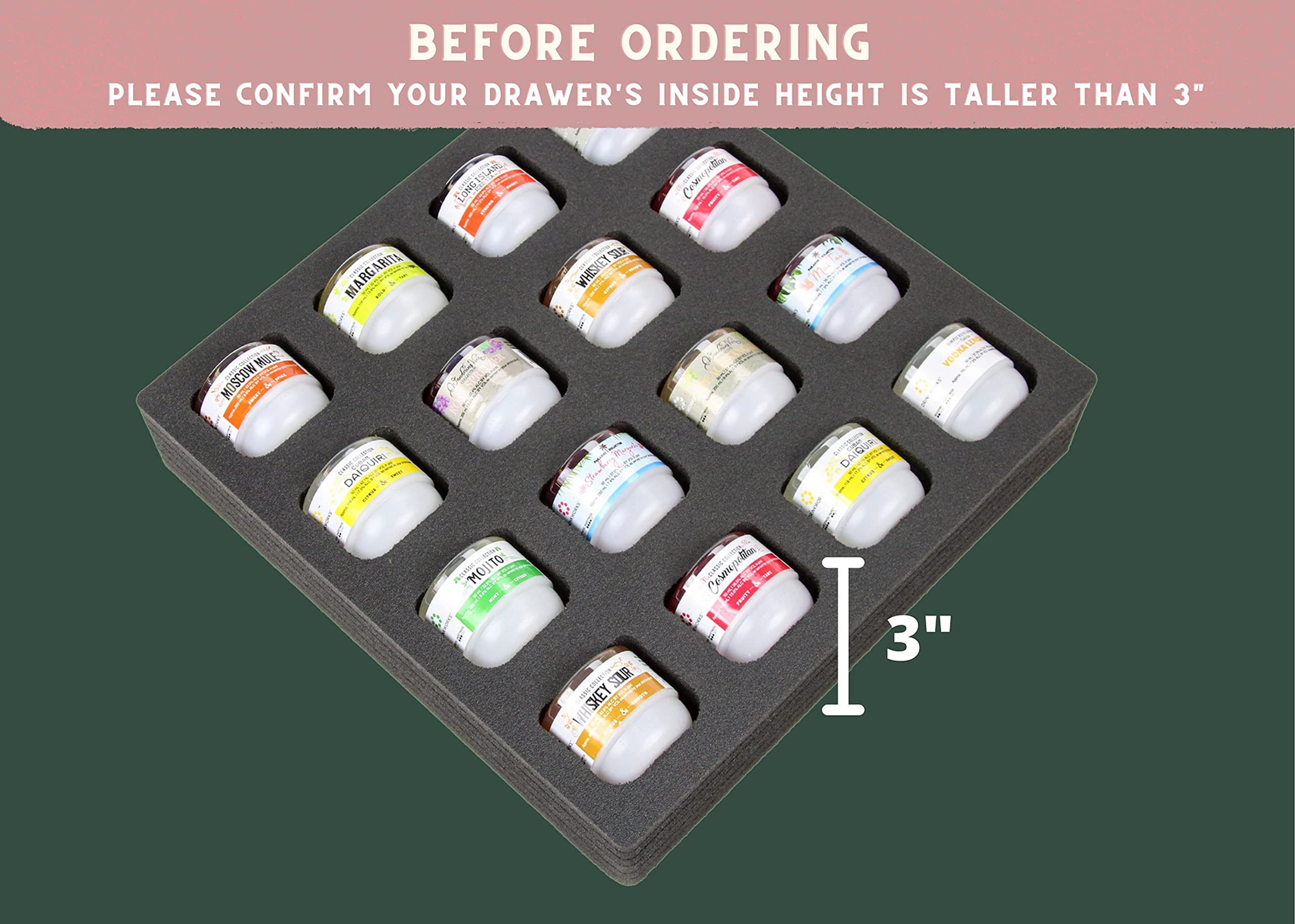 Polar Whale 2 Cocktail Capsule Drawer Organizers Tray Insert Compatible with Keurig DrinkWorks Pods for Kitchen Home Bar Party Waterproof Washable Black Foam 16 Compartment 12.5 x 12.5 Inches