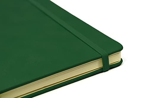 Silvine A6 Executive Hardback Notebook/Journal Green. 160 Lined Pages of 90gsm Premium Ivory Paper