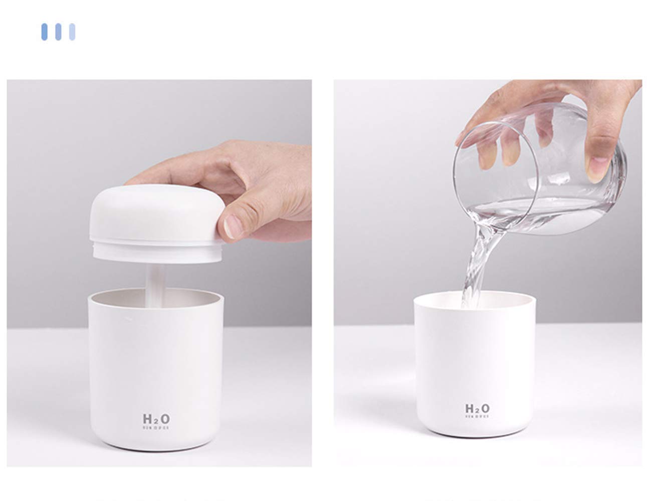 Portable mini humidifier, small atomizing atomizer (with color ambient night light), portable USB personal humidifier, used in bedroom, travel, office, ultra-quiet 300ml automatic shutdown humidifier