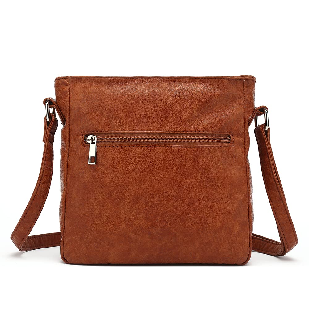 Style Strategy Crossbody Bags for Women Travel Soft Purses and Handbags Multi Pocket Washed material handbag Shoulder (denim)