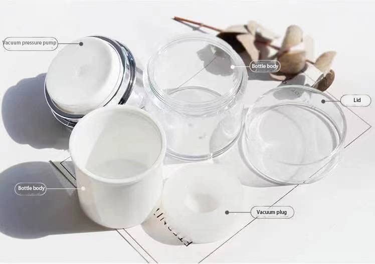 YSLEN 2Pcs1oz Vacuum Cosmetic Containers-Refillable Containers for Face Cream Bottles, Gels and Lotions, Cream Jar Vacuum Bottle Dispenser, for Makeup, Essence, Moisturizer, Eye Cream