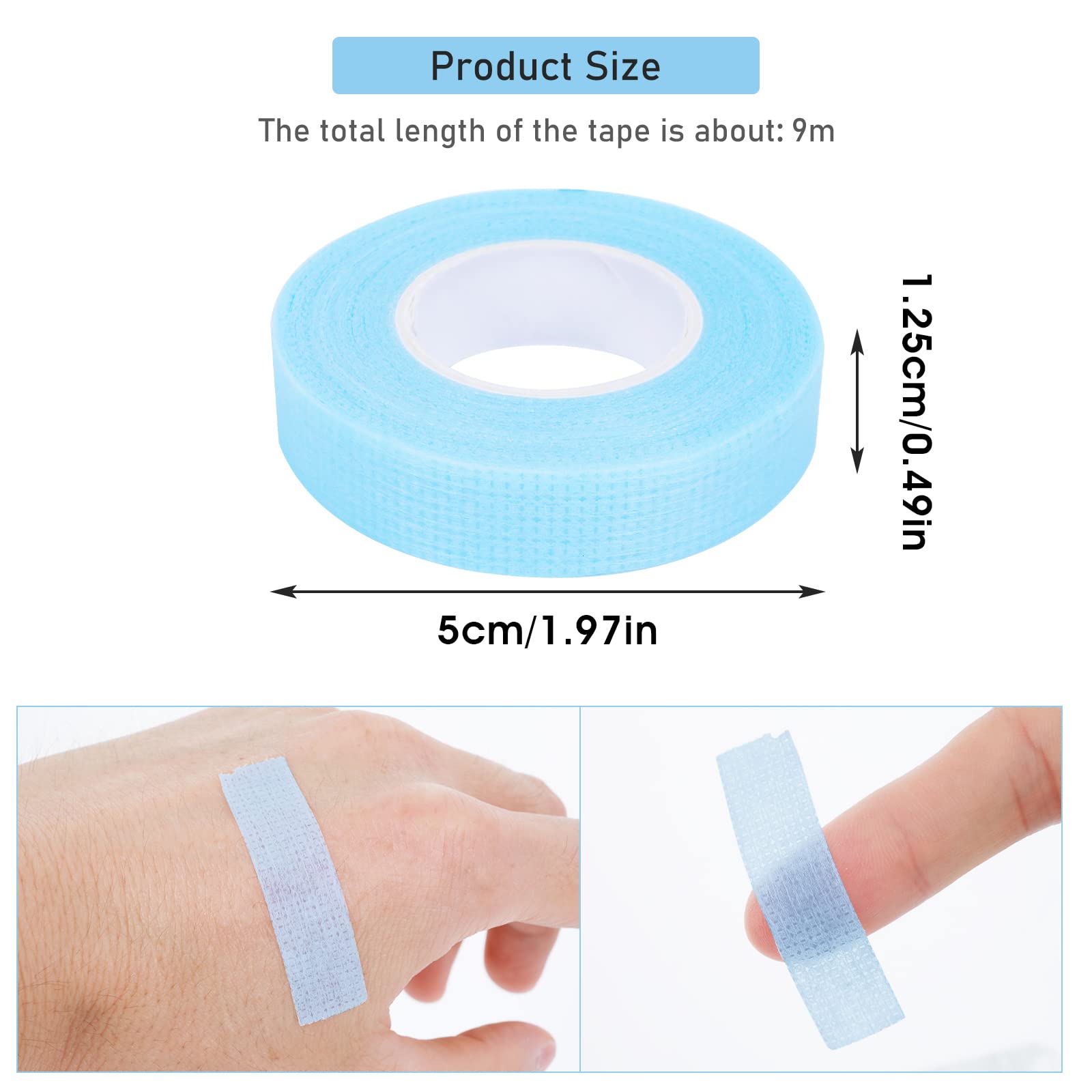 WLLHYF 6 Rolls Eyelashes Extension Tape, Breathable Medical Microporous Tape Sensitive Skin Tape Adhesive Fabric Lash Tape for Professional Individual Makeup Eye Lashes Tools