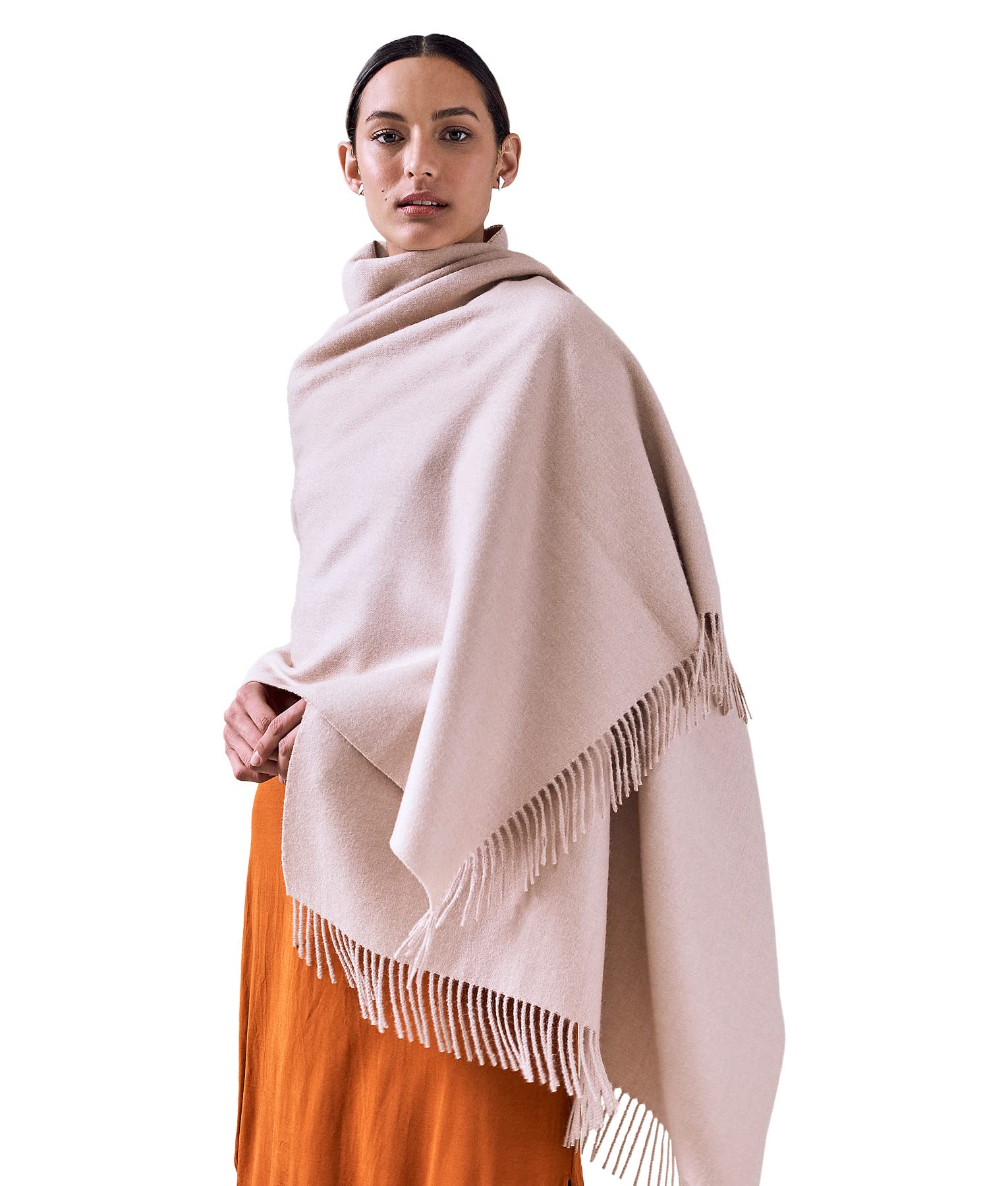 Unisex Baby Alpaca brushed wrap pashimina shawl (SAND)