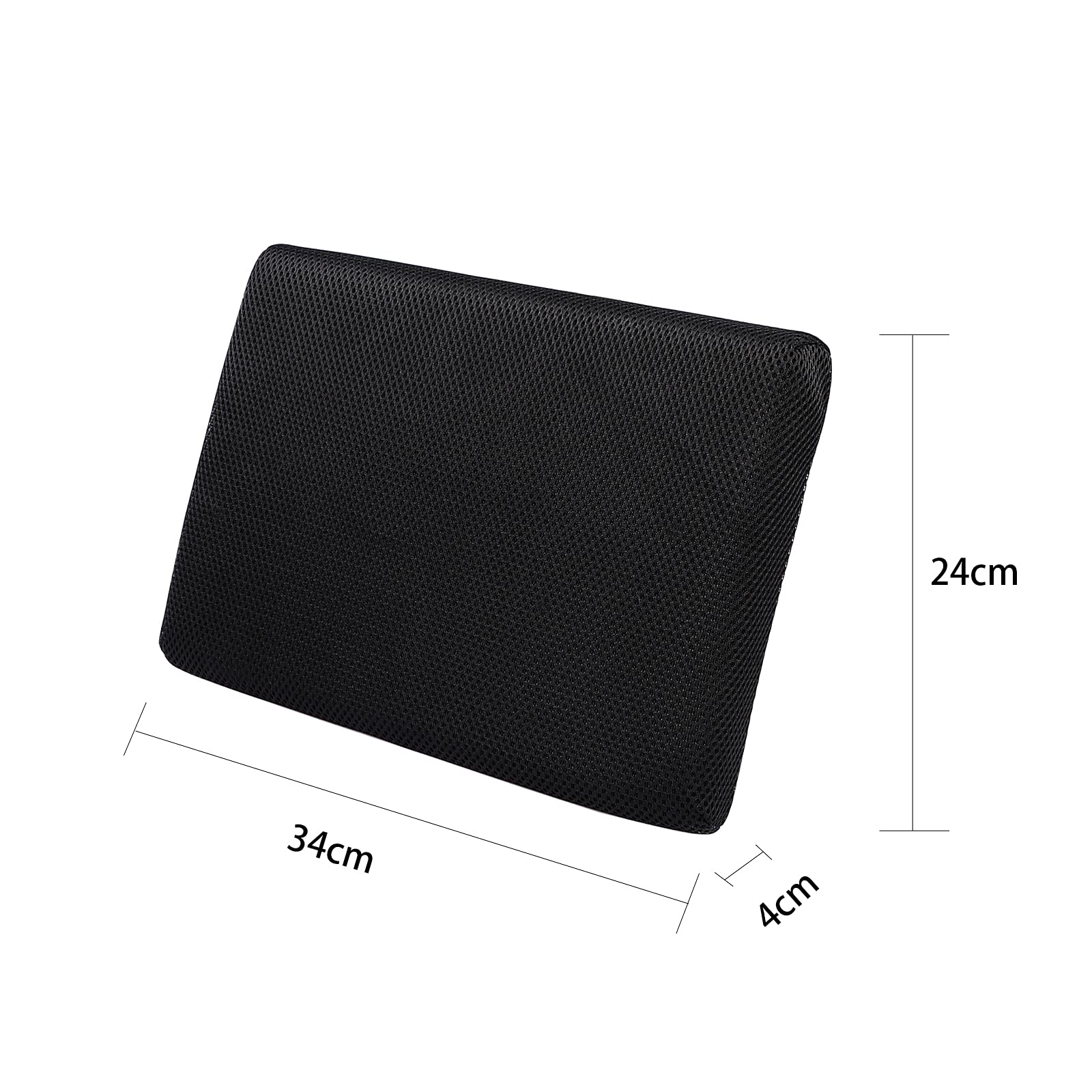 Rectangle Soft Memory Foam Chair Pad Cover Non-Slip Breathable Air Mesh Saddle Bar Stool Seat Cushion with Snap-on Button Tie for Home Kitchen Dining Bench School Office Chair Black, 13.4 x 9.4 Inch