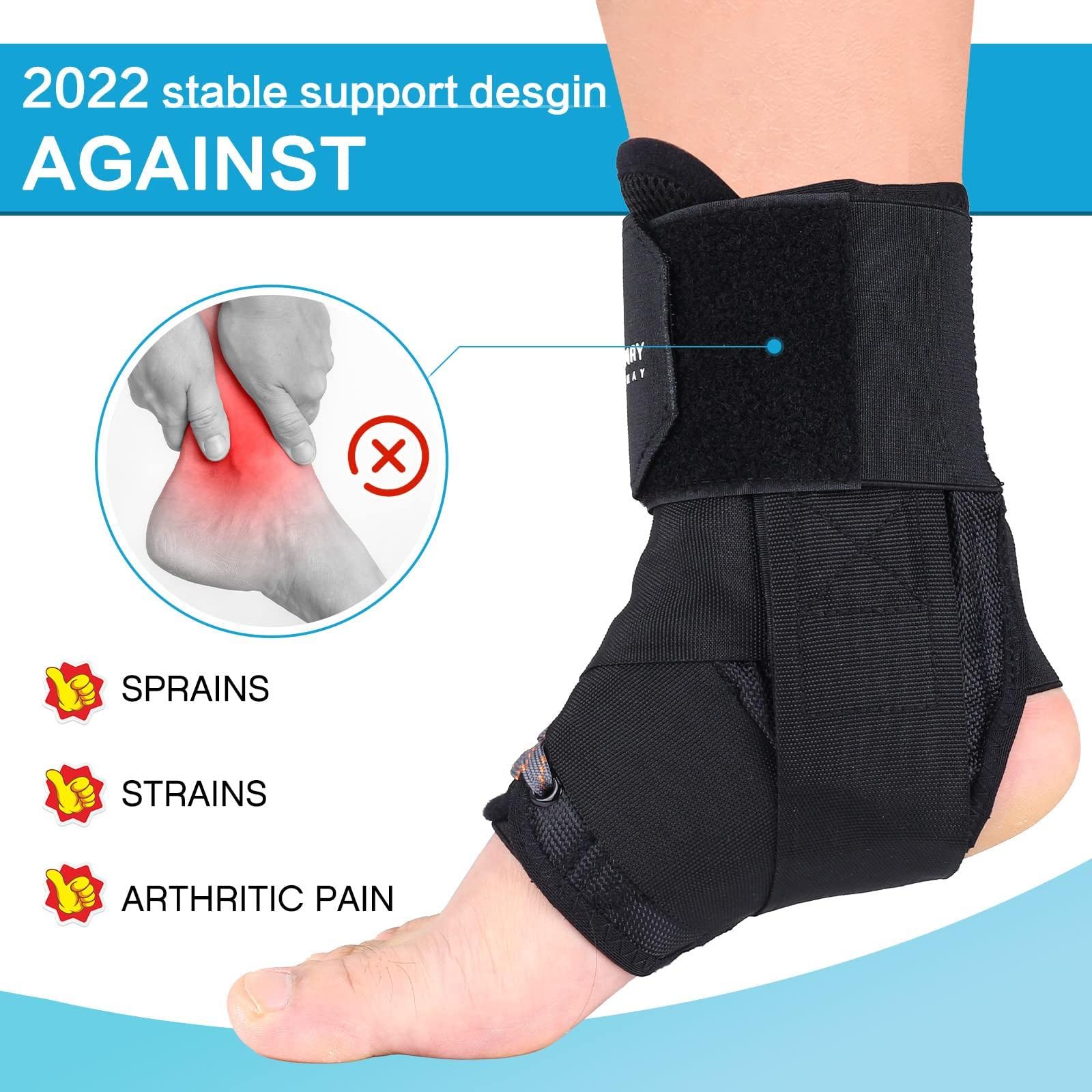 vercarnon Ankle braces [𝟮𝟬𝟮𝟮 𝙐𝙥𝙜𝙧𝙖𝙙𝙚] Lace Up ankle brace for Men & Women Ankle Stabilizer support for Basketball,Running, Volleyball, Injury Recovery, Achilles, Tendon