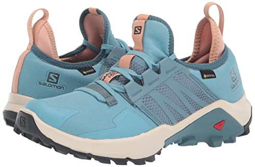 Salomon MADCROSS Gore-TEX Trail Running Shoes for Women, Delphinium Blue/Bluestone/Sirocco, 8.5