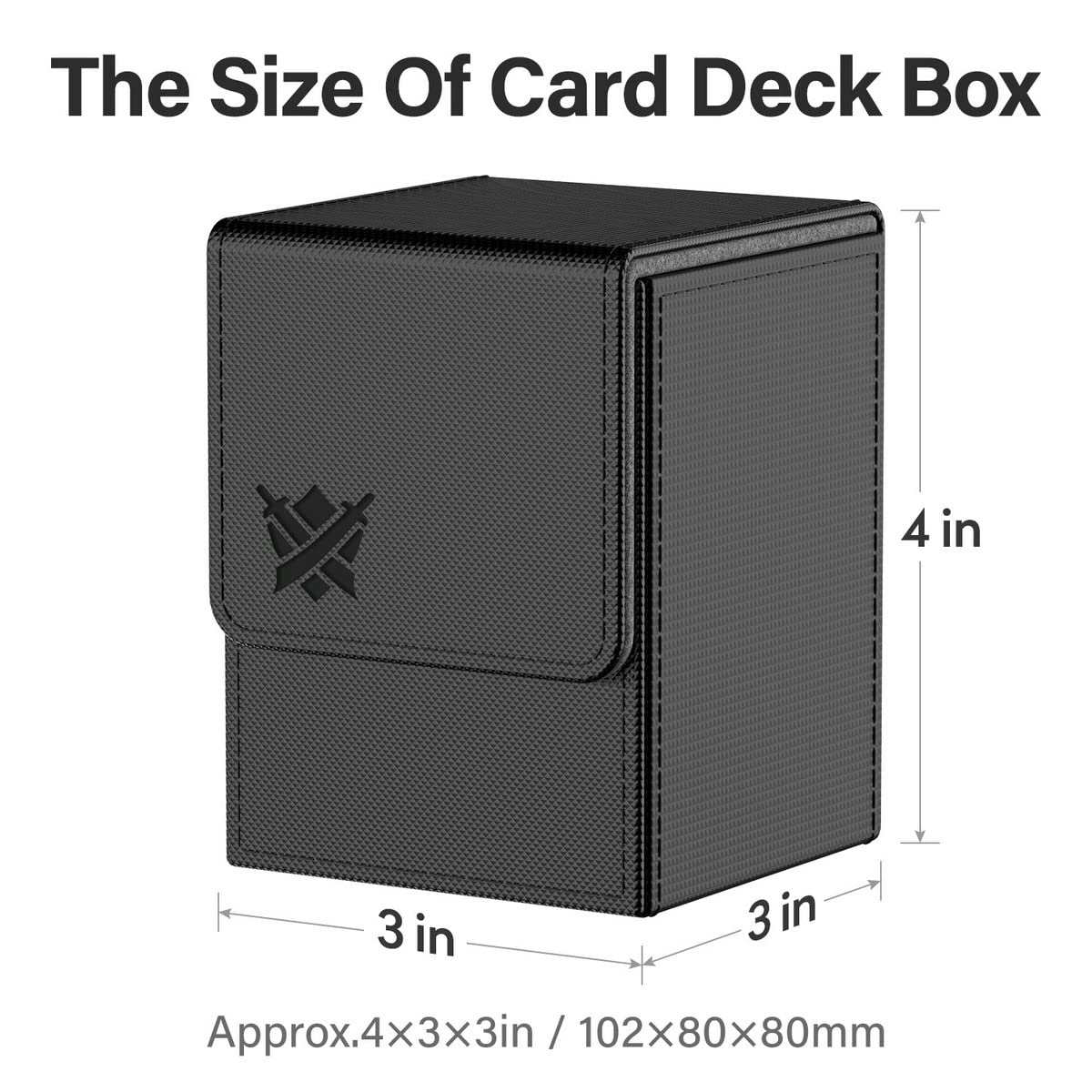 ULTRGEE Deck Box for MTG Cards, Magnet Card Box with 2 Dividers per Holder, Large Trading Card Case Fit for up to 110 Cards-[Shield Design] (Black)