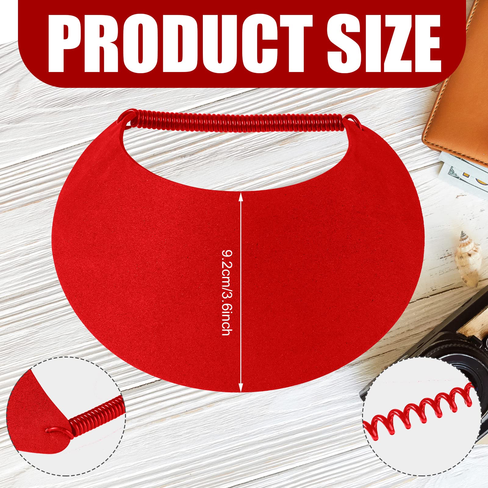 Sun Visors for Women Solid String Sun Visor Hat Fabric Foam Adjustable Soft Visors Women Golf Tennis Visor for Sports (Red, White, Orange, Light Green, Purple, Blue)