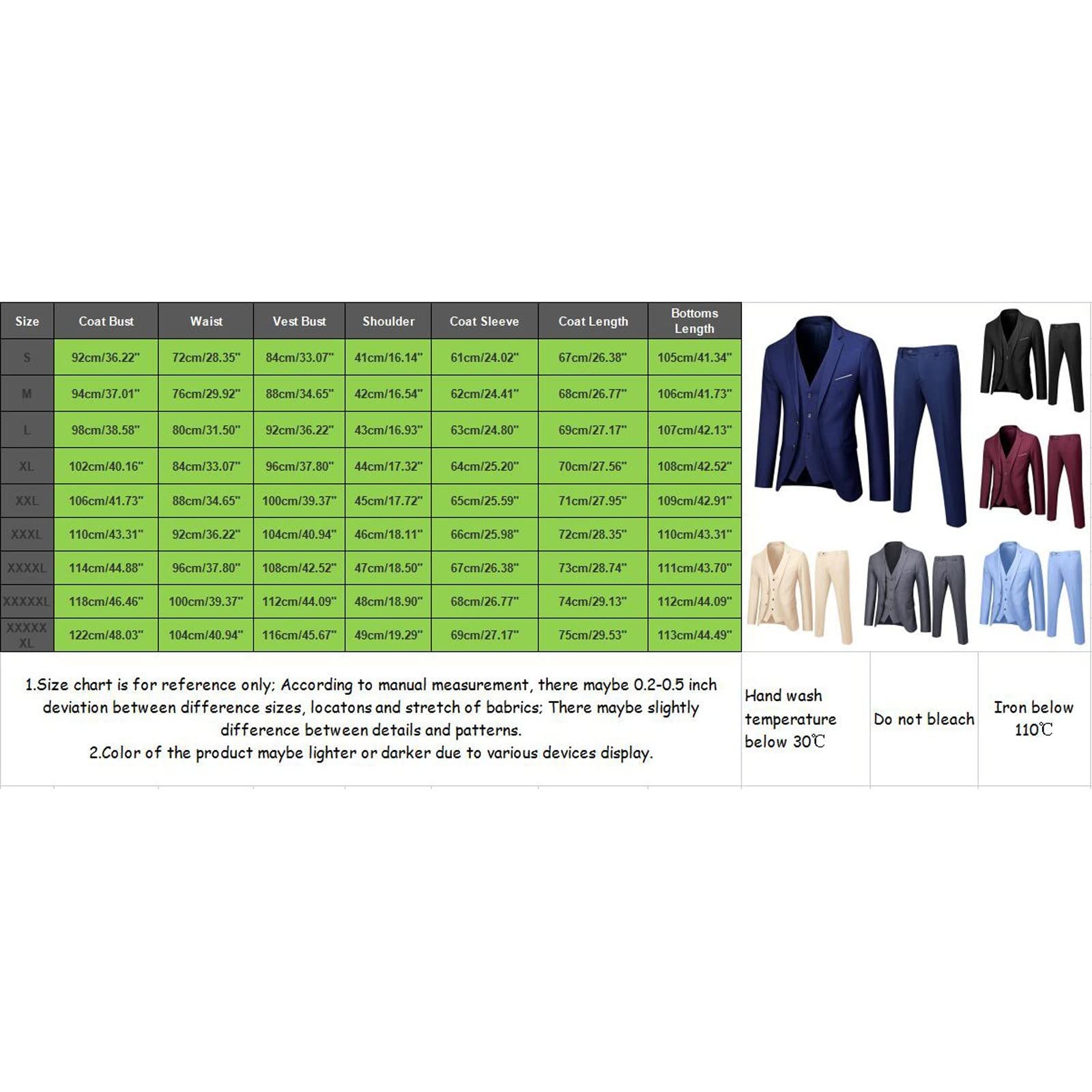 Men's 3 Piece Suit Slim Fit Solid One Button Tuxedo Suits for Party Wedding Business Blazer Jacket Vest Pants Set(01#Khaki,X-Large)