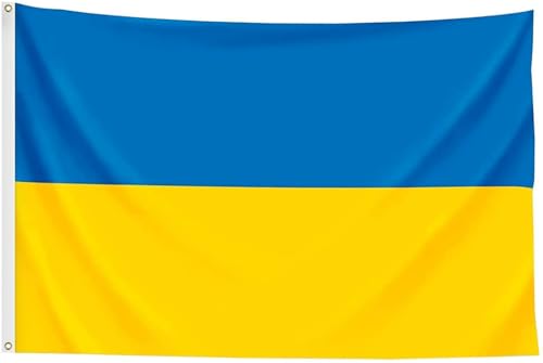 Ukraine Flag 2x3ft Double Sided Ukrainian National Flags Banner,Polyester with Two Brass Grommets for Outdoor Indoor Decor