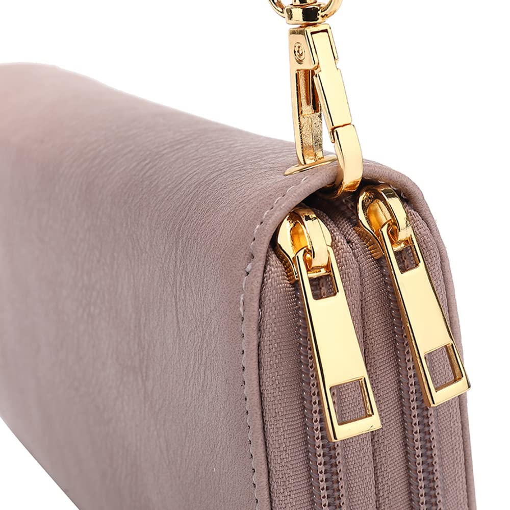 STYLE STRATEGY Ladies RFID Blocking Wallet for women Coin Double Zipper Large Capacity Pocket with ID Slip Pocket