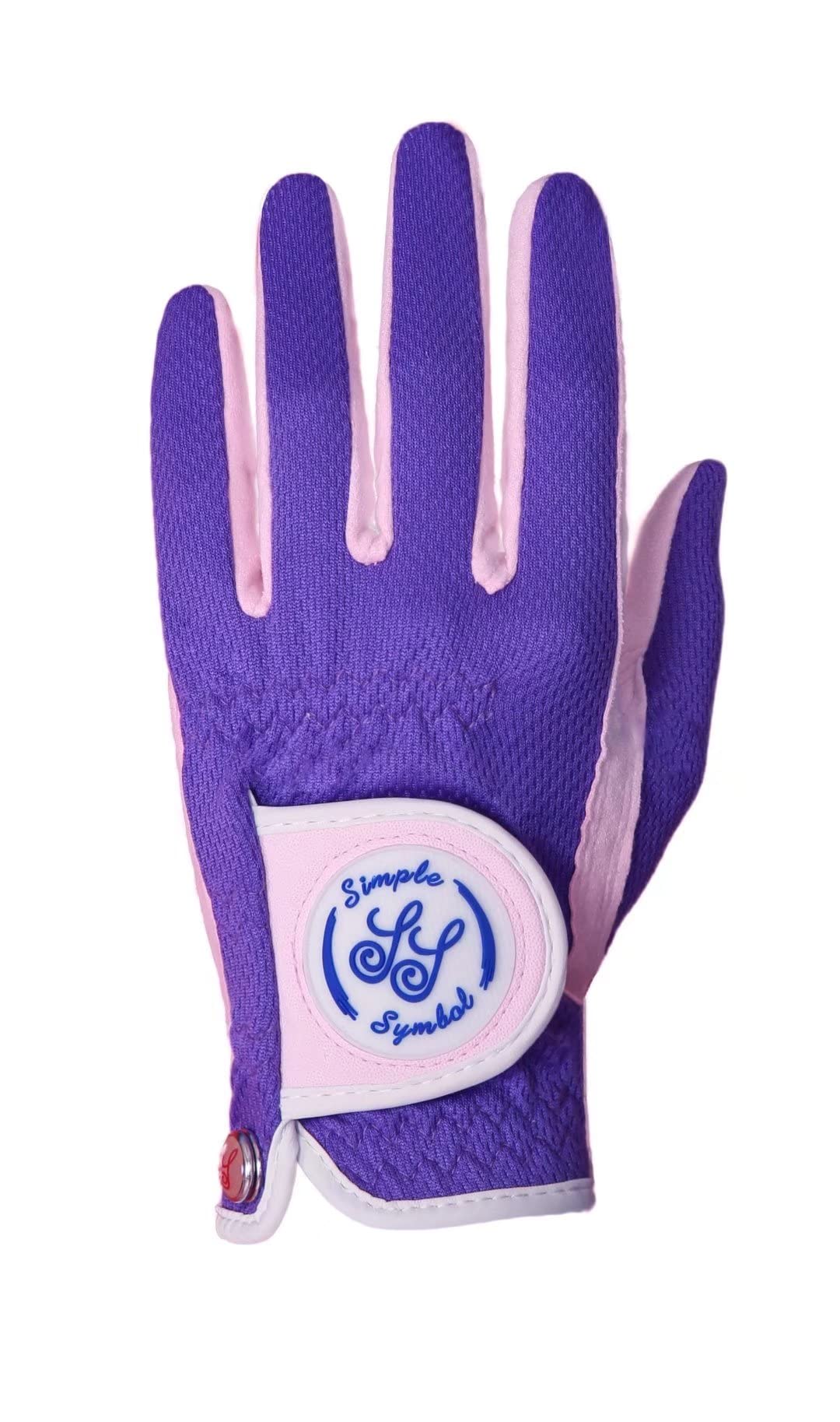 SIMPLE SYMBOL Women's RainGrip Golf Glove,Hot Wet Weather Comfort,Six Pack (Six Left Hand Or Six Right Hand) Four Colors,Pink/Purple/White/Green, Left Hand Right Hand(Purple,S,Left)