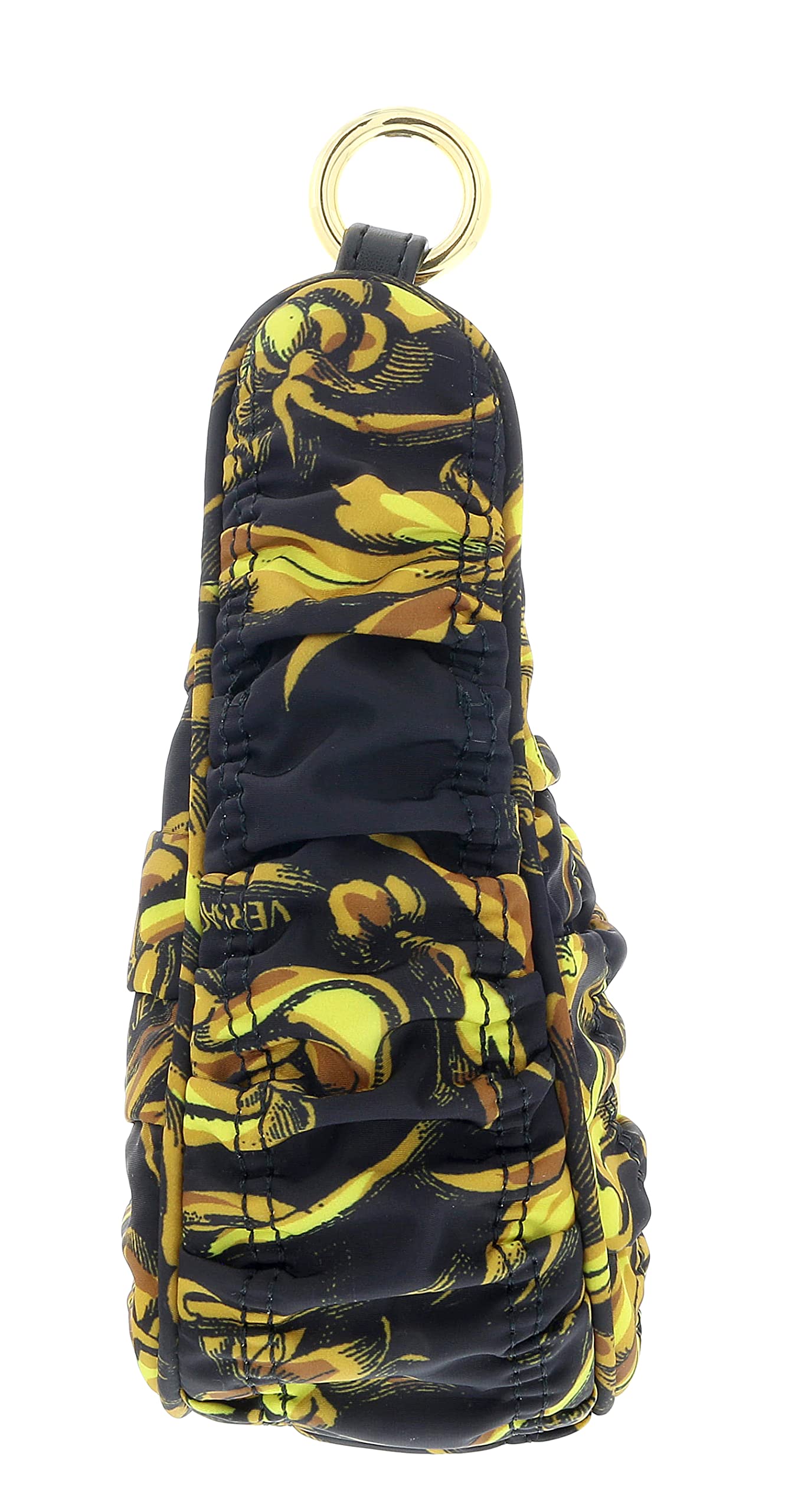 VERSACE JEANS COUTURE Black/Gold Medium Ruched Nylon Moon Shoulder Bag with Coin Purse for womens