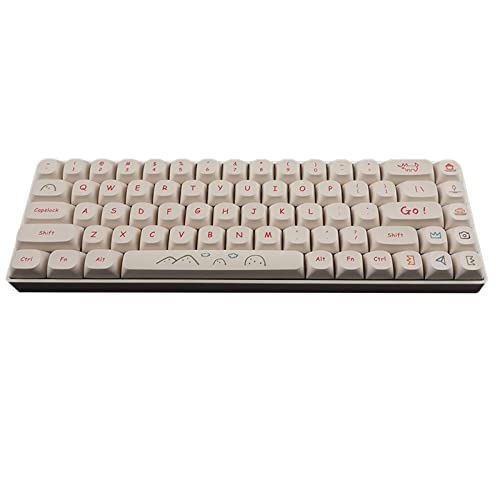 Yuisle 123PCS Keycaps Profile Graffiti White Mechanical Keyboard- Keycaps DYE-SUB for MX- Switches Gaming Keyboards DIY 123PCS