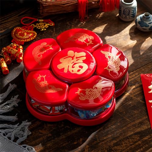 MICSO Dried Fruit Box Creative Candy Home Nut Dried Tray Grid Wedding Living Room Revolving
