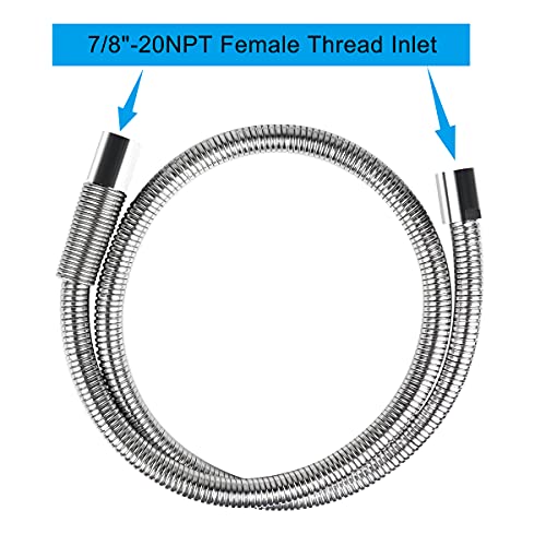 XIUBE, Commercial Pre Rinse Sprayer Hose Replacement Kit for Kitchen Dish Sink Faucet, 60 Inch Flexible Stainless Commercial Pre Rinse Kitchen Faucet Hose Parts