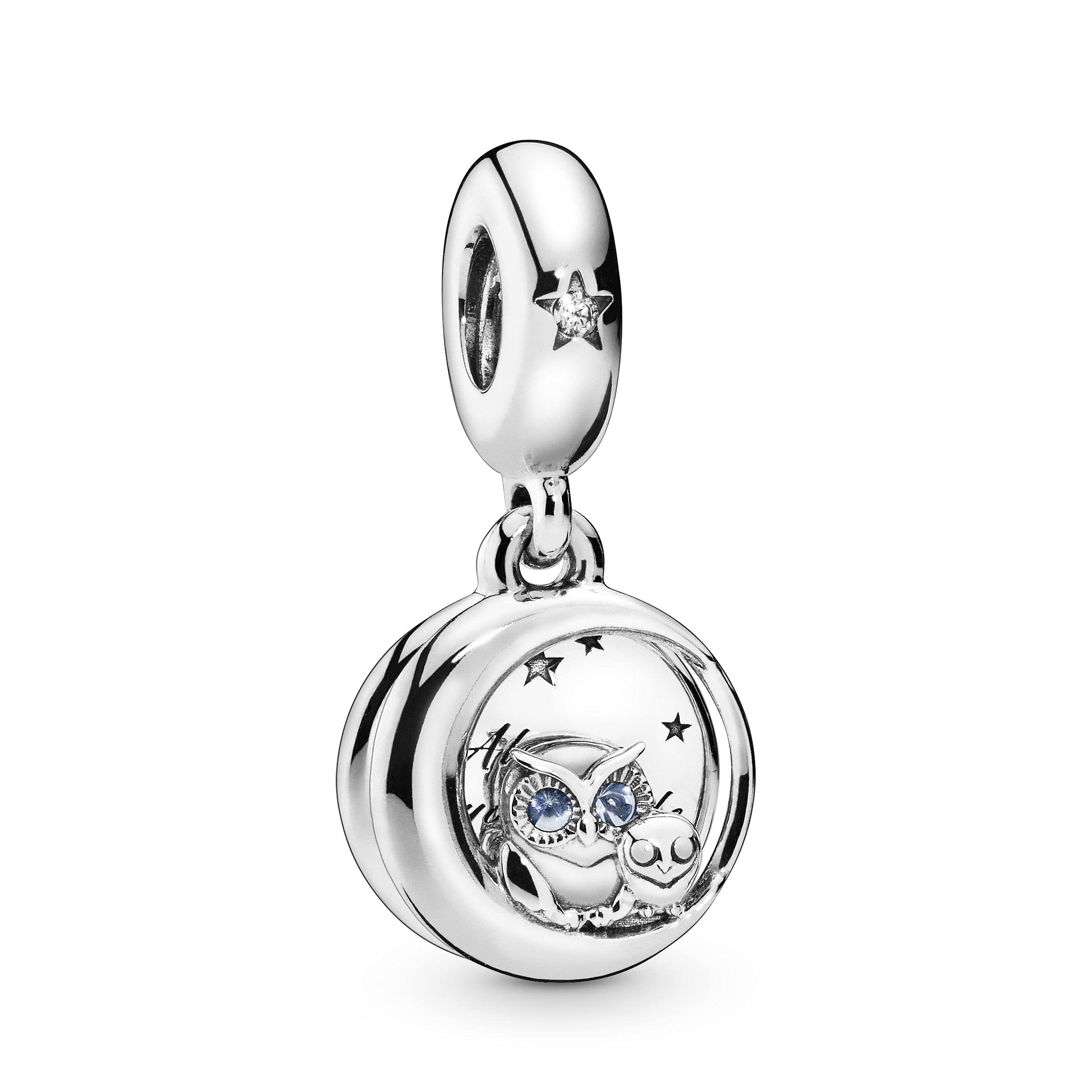 Pandora Jewelry Always by Your Side Owl Dangle Cubic Zirconia Charm in Sterling Silver