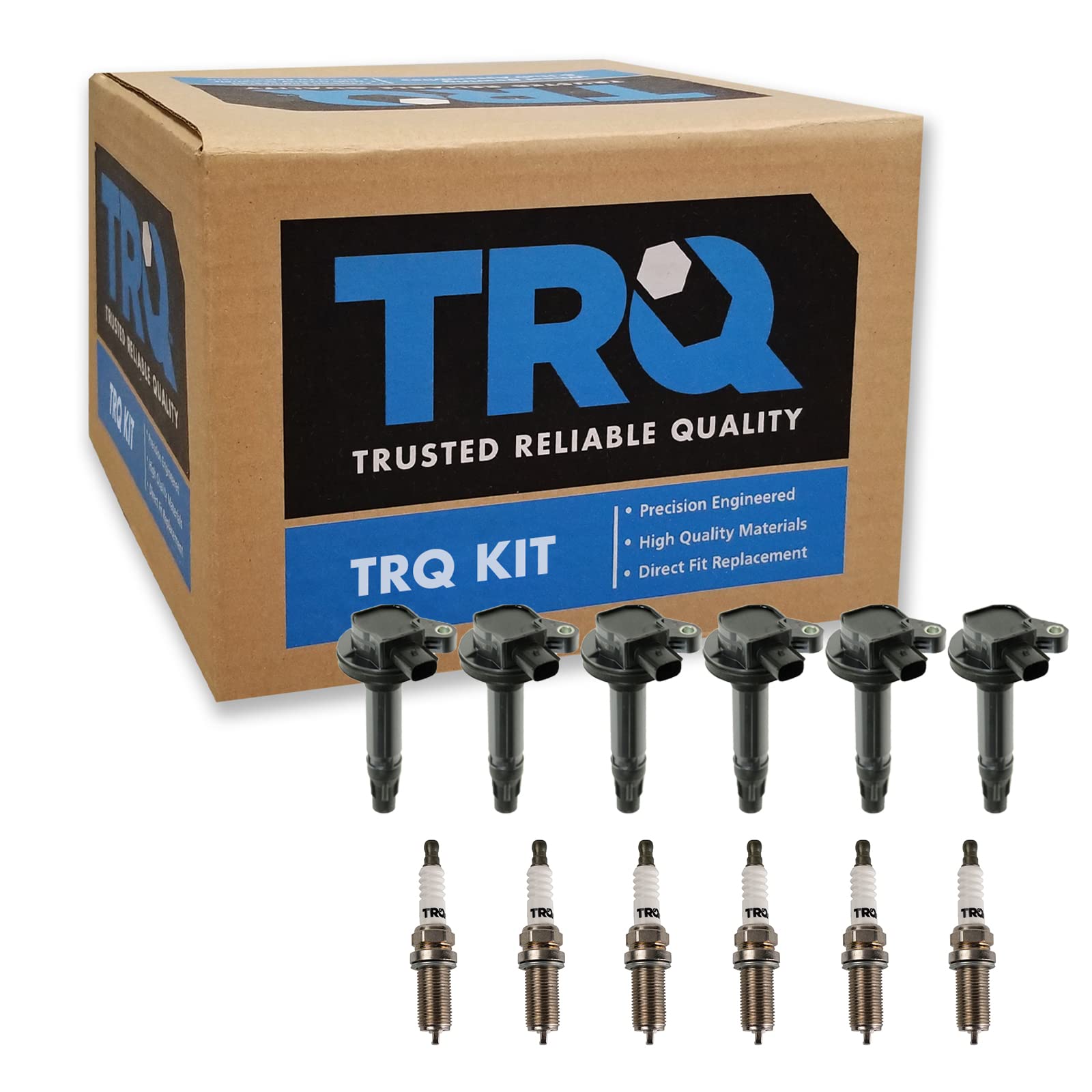 TRQ Ignition Coil & Iridium Spark Plug Kit Set for Ford Lincoln New