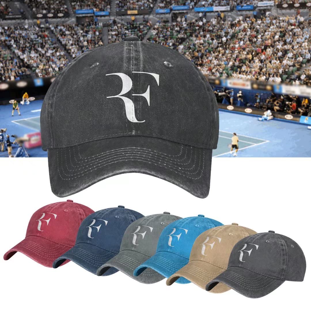 ROGER FEDERER Hat Adjustable Trucker Hats for Women's Men's Classic Tennis Baseball Cap Black