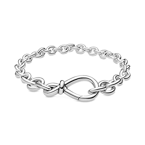 Pandora Jewelry Chunky Infinity Knot Chain Bracelet for Women - Sterling Silver - 7.9"
