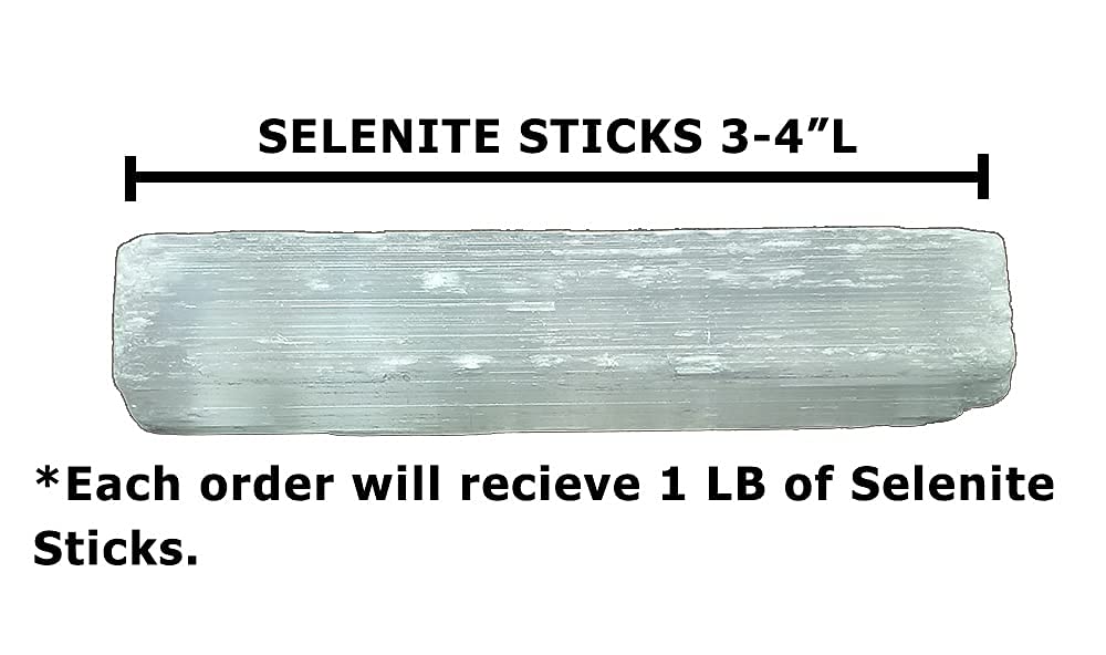 New Age Imports, Inc.® ~ Premium Quality Selenite Sticks 3-4" Long 1 LB. Great for Wicca, Reiki, Healing, Metaphysical, Chakra, Positive Energy, Meditation, Protection, Decoration or Gift (3-4")
