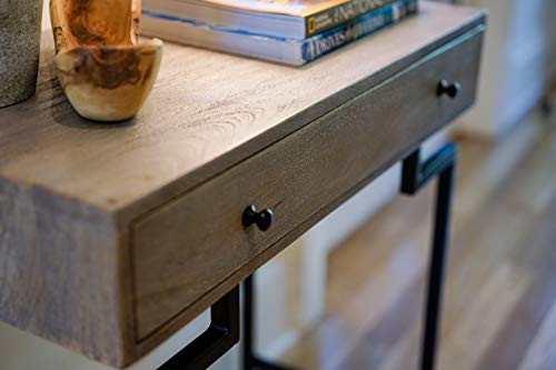 Posh Pollen Cambridge Writing Desk, Office Furniture Console Table, Grey