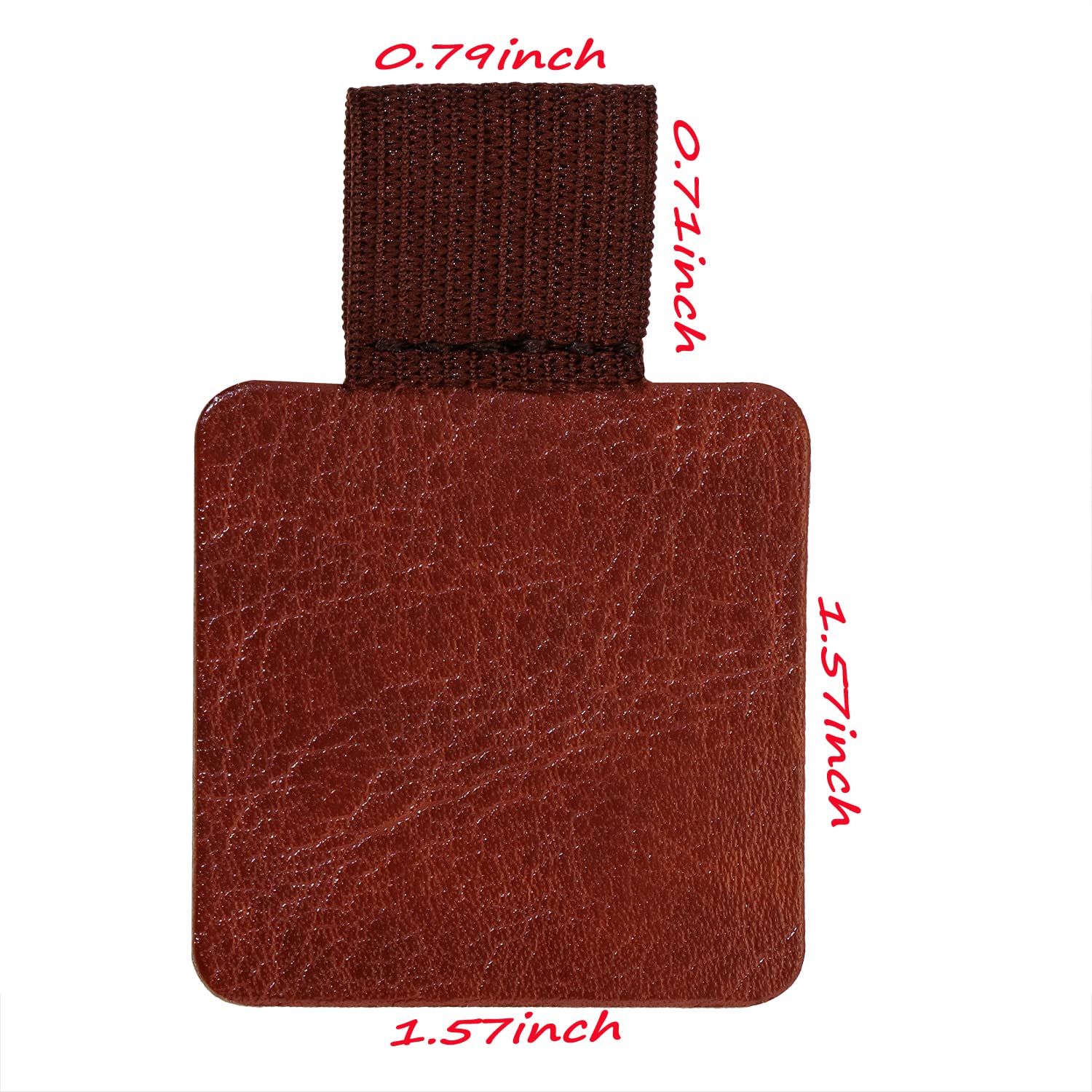 Mini Skater 3 Pcs Self-adhesive Leather Pencil Elastic Loop, Square PU Leather Pen Clip, Pen Holder for Notebooks, Journals, Clipboards, Calendars, Pens Loop Holders Creative Accessories (Red-brown)