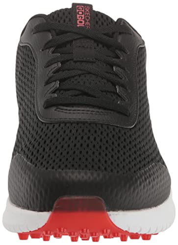 Skechers Men's Max Fairway 3 Arch Fit Spikeless Golf Shoe Sneaker, Black/Red, 12 Wide