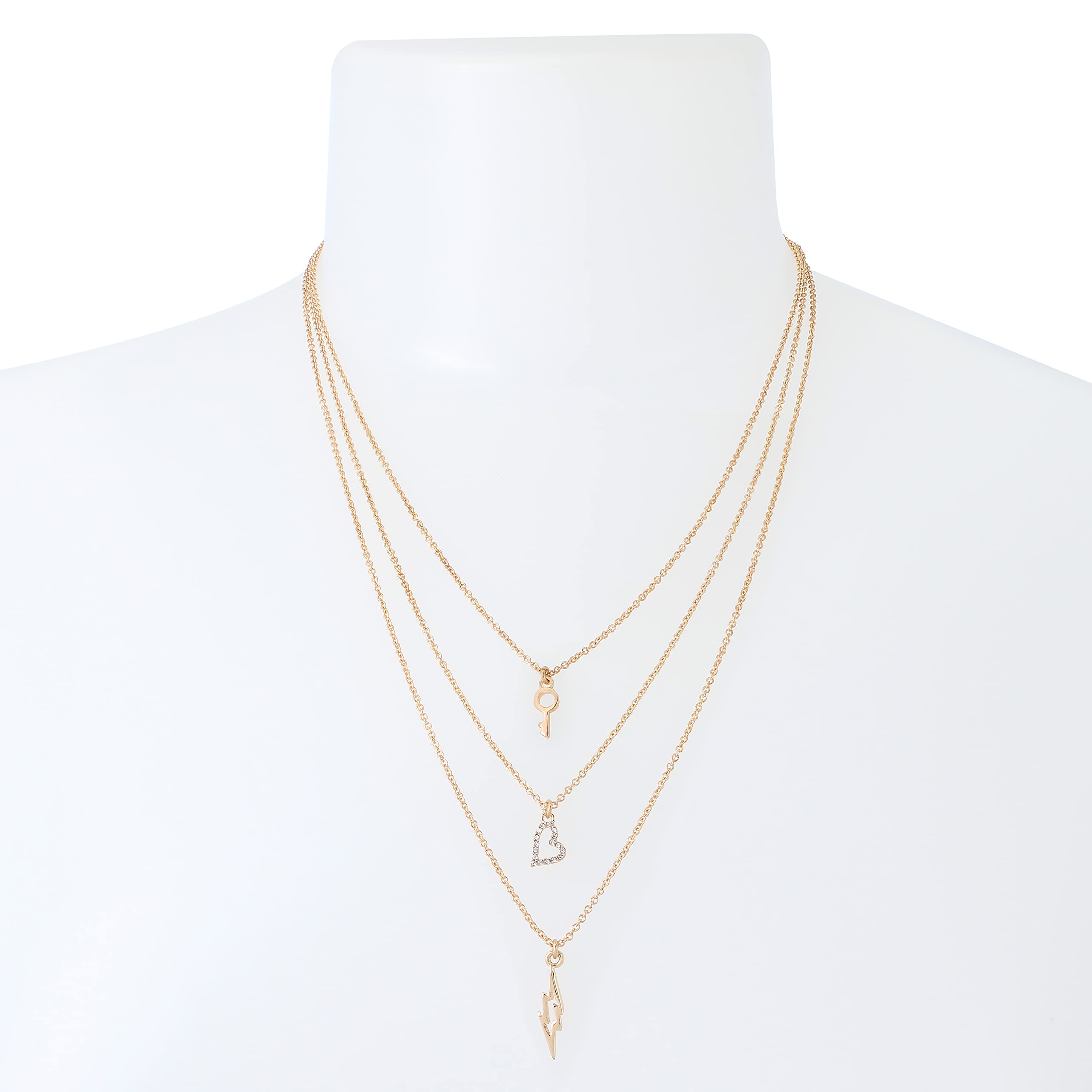 Steve Madden Lightning Bolt Charm Layered Necklace