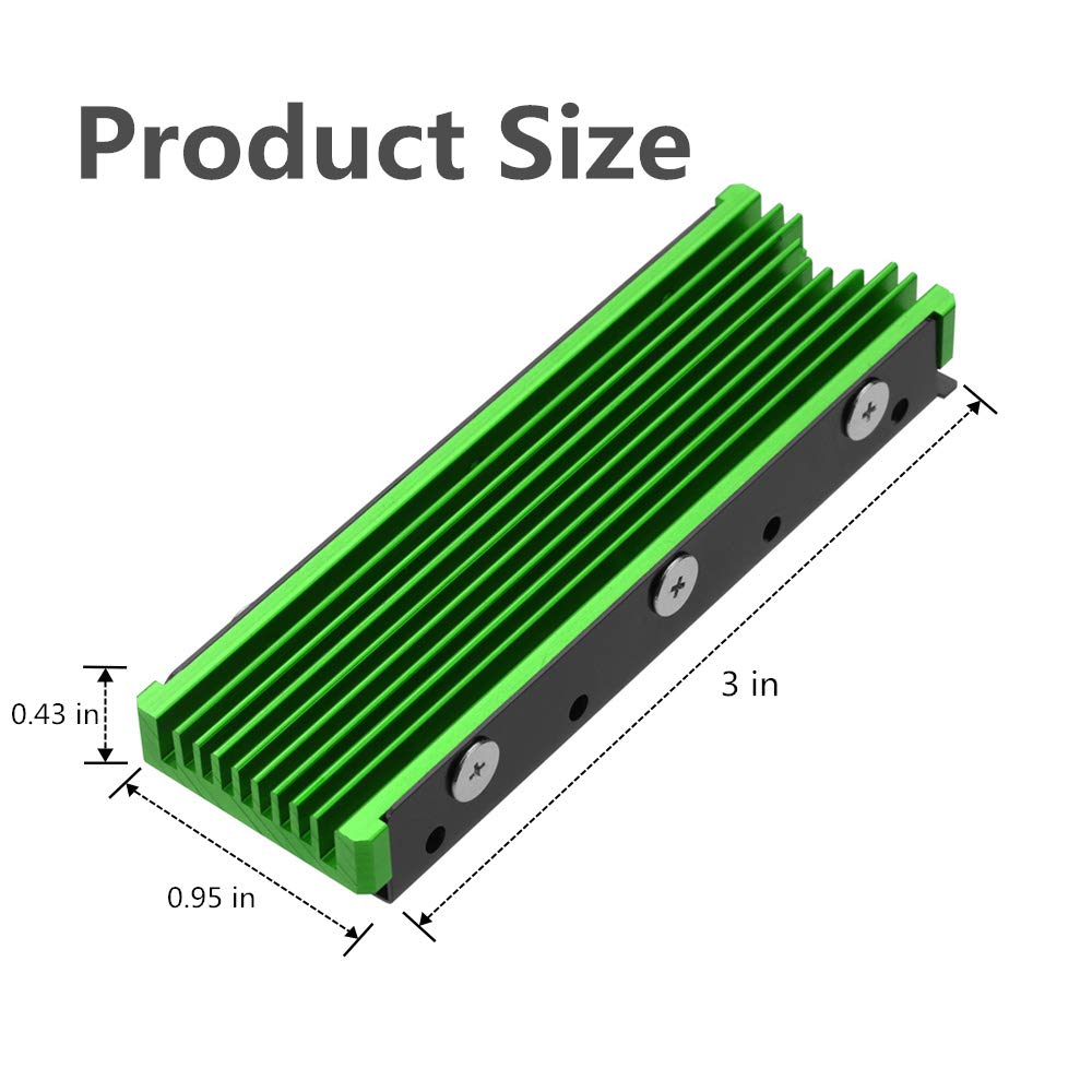 MHQJRH M.2 2280 SSD heatsink (Green)