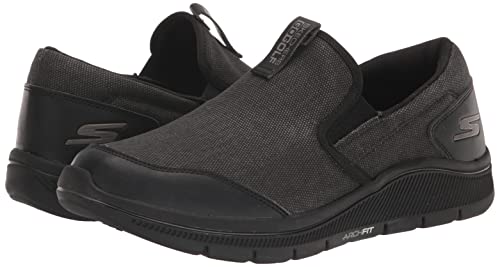 Skechers Men's Go Walk Arch Relaxed Fit Canvas Slip On Golf Shoe Sneaker, Black, 9