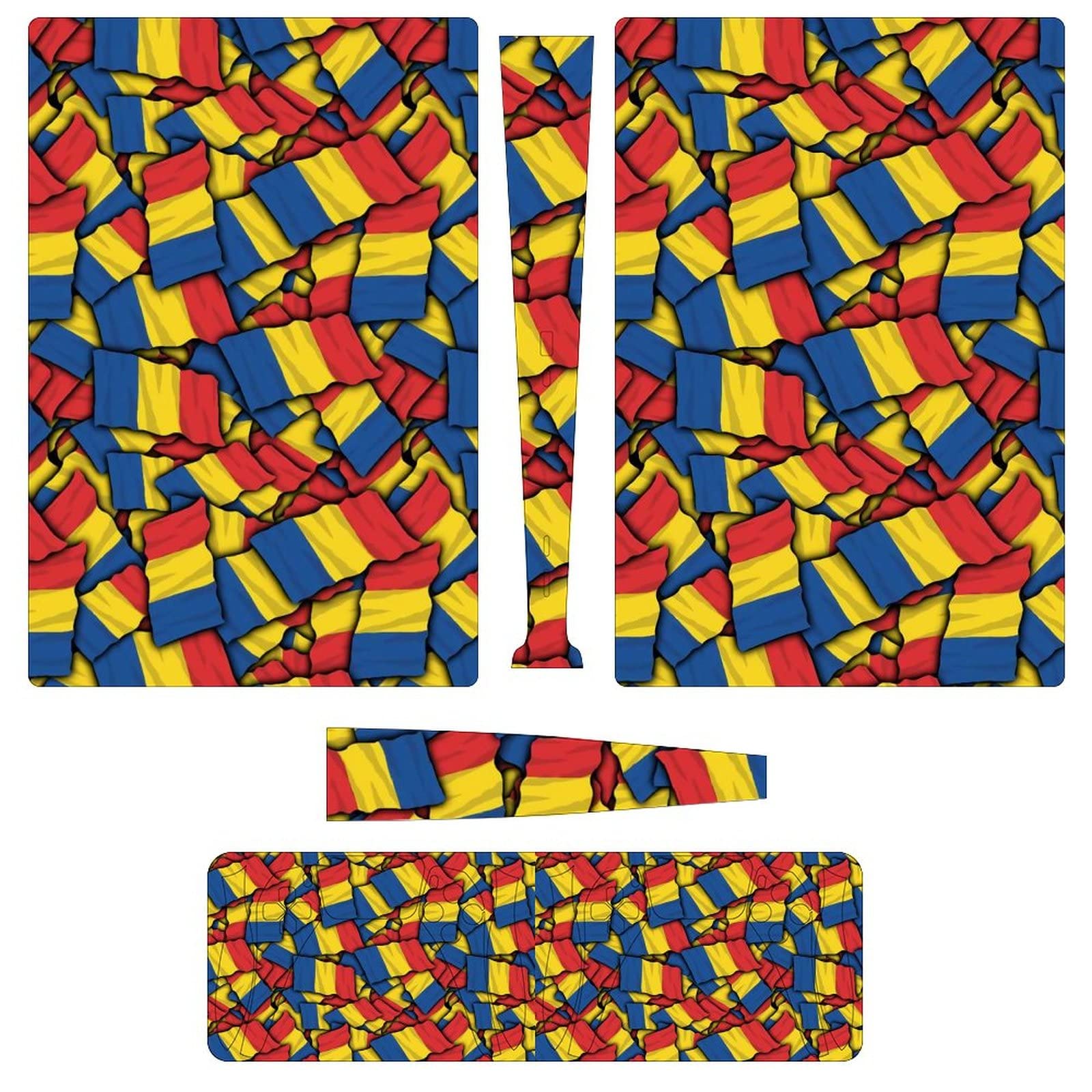 Romanian Flag Compatible with PS5 Console and Controller Sticker Skin, Durable, Scratch-Resistant, and Bubble-Free (Digital Version)