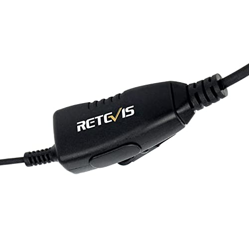 Retevis Case of 10, Walkie Talkies Earpiece with Mic 2 Pin D-Type Headset Compatible with Baofeng UV-5R BF-888S H-777 RT22 RT27 RT-5R Kenwood 2 Way Radios(10 Pack)