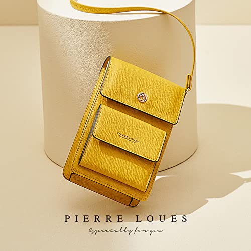 SUMGOGO Crossbody Bag for Women Leather Small Shoulder Purse Phone Bag Handbag Wallet (A-Yellow)