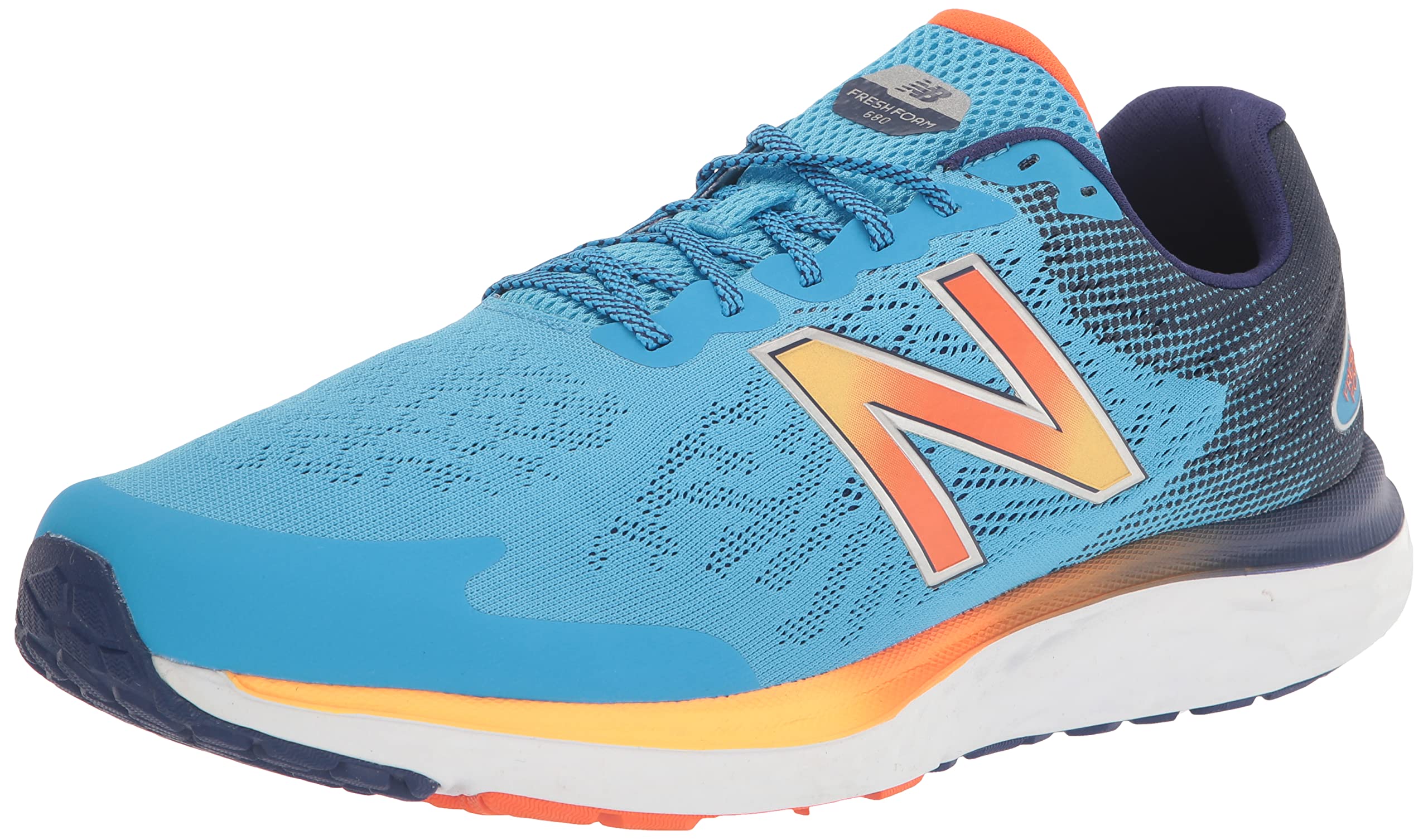 New Balance mens 680 V7 Running Shoe 11.5 Vibrant Sky/Vibrant Orange