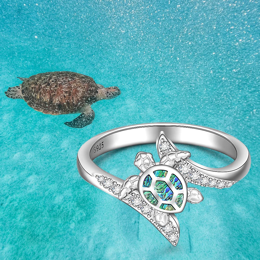 Turtle Ring for Women Sterling Silver 925 Tree of Life