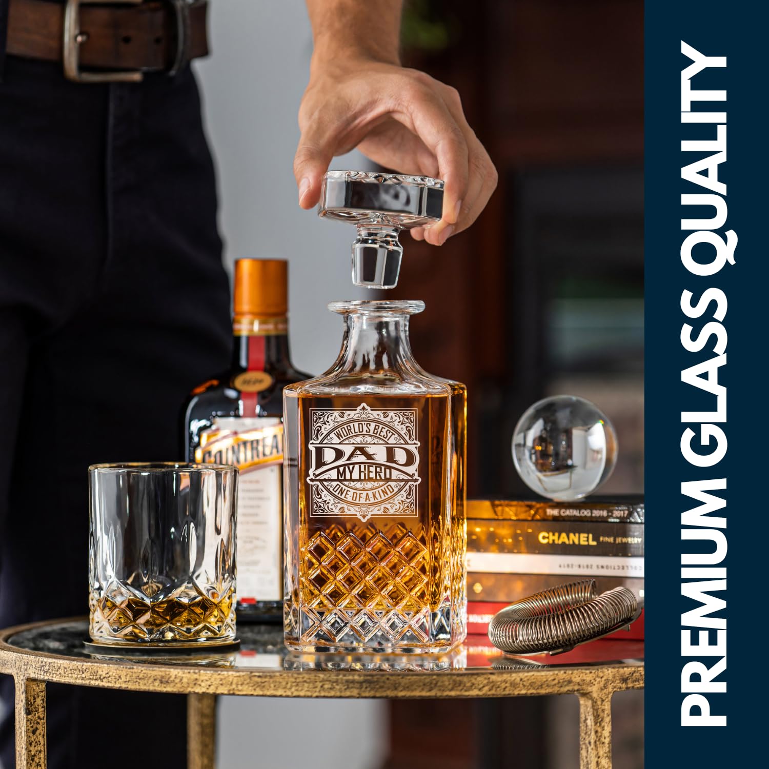Royal Vintage Dad Birthday Gifts from Daughter, Son | Gift Ideas for Dad Men | Unique Whiskey Decanter Set Gift with 2 Glasses for Father | Best Personalized Father's Day Presents