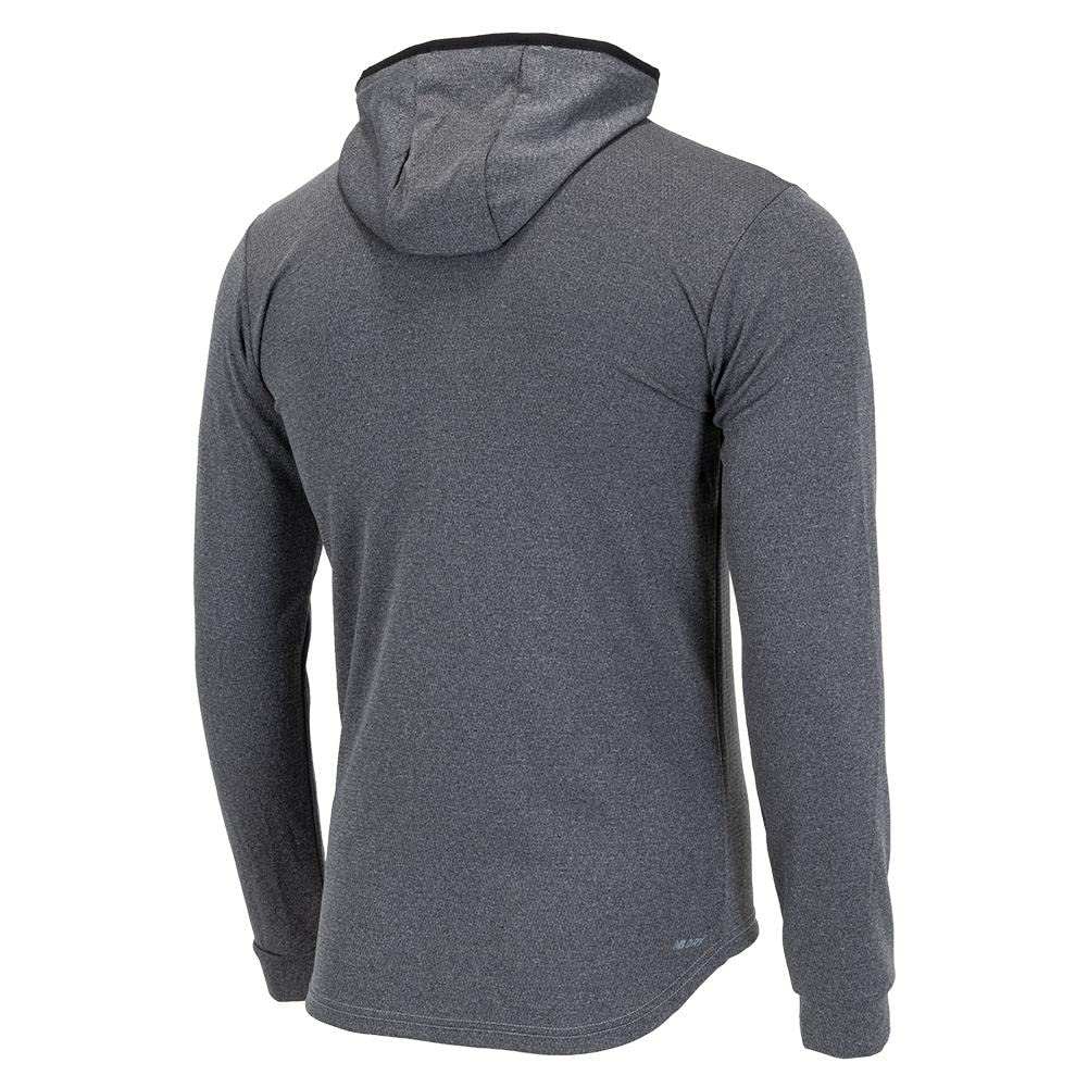 New Balance mens Tenacity Hooded Quarter Zip Shirt, Light Aluminum, X-Small US