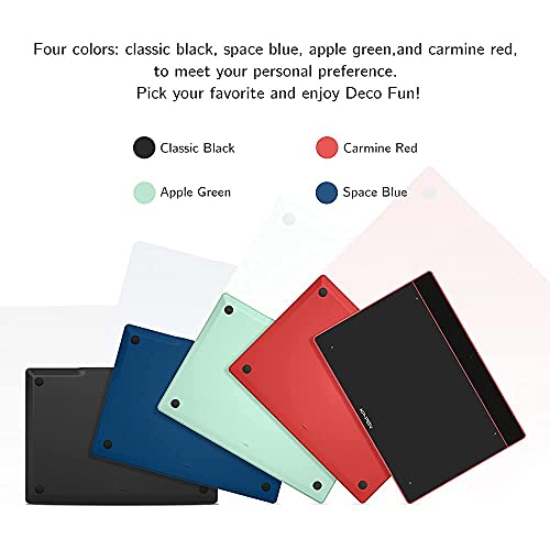 XPPen Deco Fun L Graphic Drawing Tablets 10x6 Inches Digital Drawing Pad Art Tablet with 8192 Levels of Pressure Battery-Free Stylus for Digital Drawing, Animation, Online Teaching(Black)