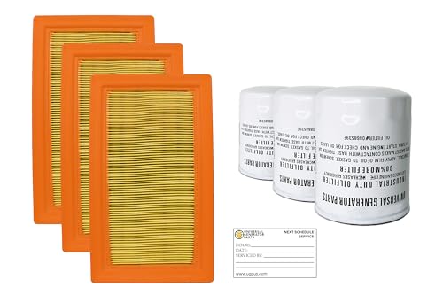 Universal Generator Parts Air and Oil Filter Replacement Sets for 0J8478S and 070185E/070185D (3 Pack Air and Oil Filter for 0J8478S and 070185E)