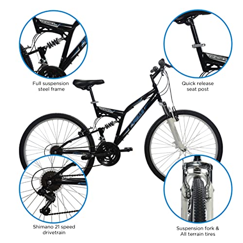 Twin Pack Apollo Orchid/Ghost Full Suspension Mountain Bike, 26 inch Wheels, Purple/Black (2 Bikes Total)